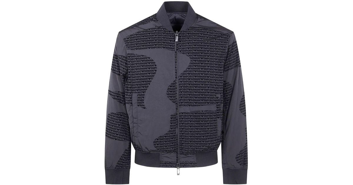 Emporio Armani Bomber Jacket in Blue for Men | Lyst UK