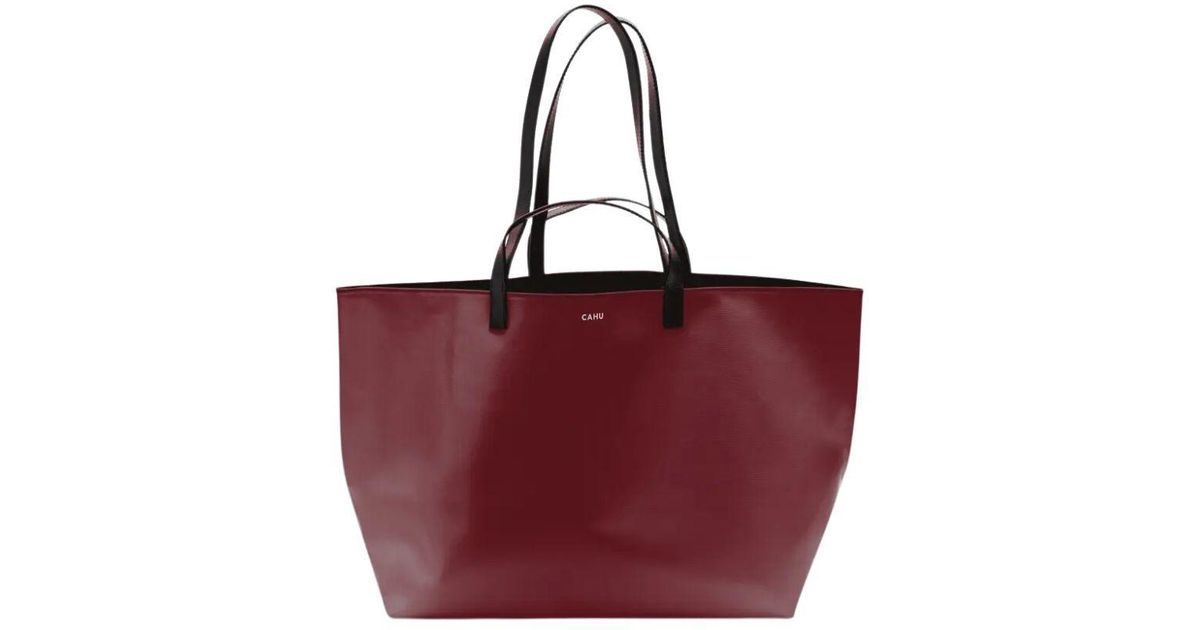 CAHU Medium Permanente Collection Le Pratique Tote Bag in Red | Lyst