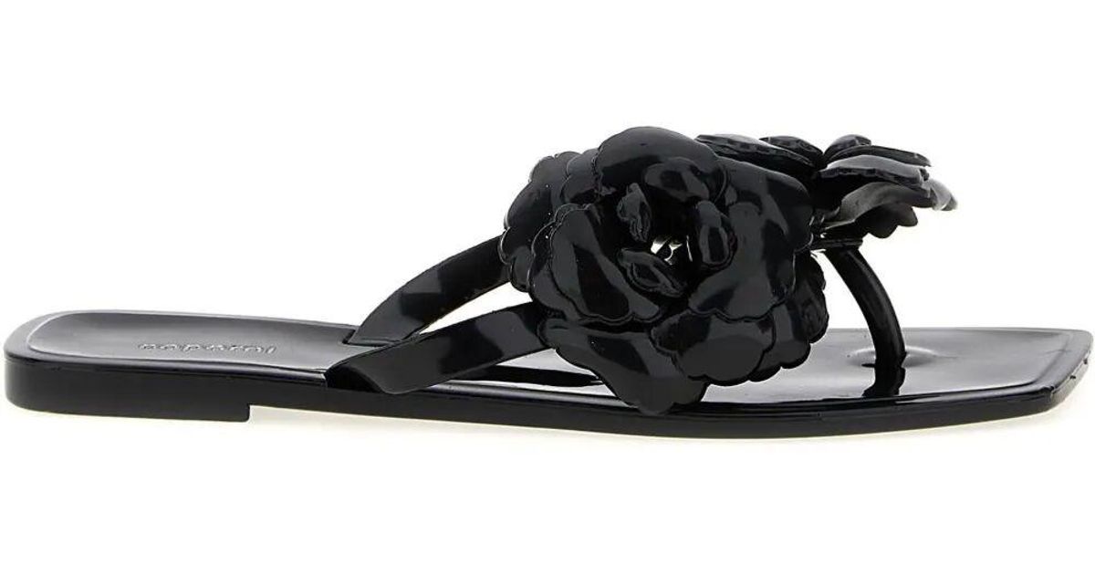 Coperni Silicone "Flower Flat" Sandals in Black | Lyst