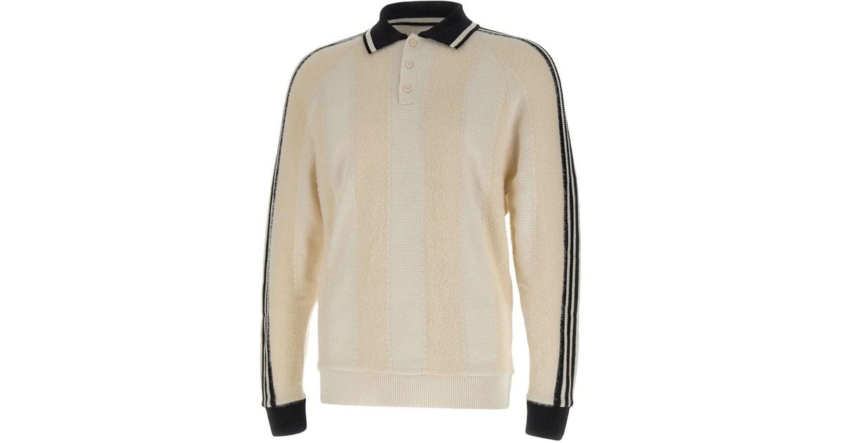 adidas "Knitted Jersey" Jacket in Natural | Lyst UK