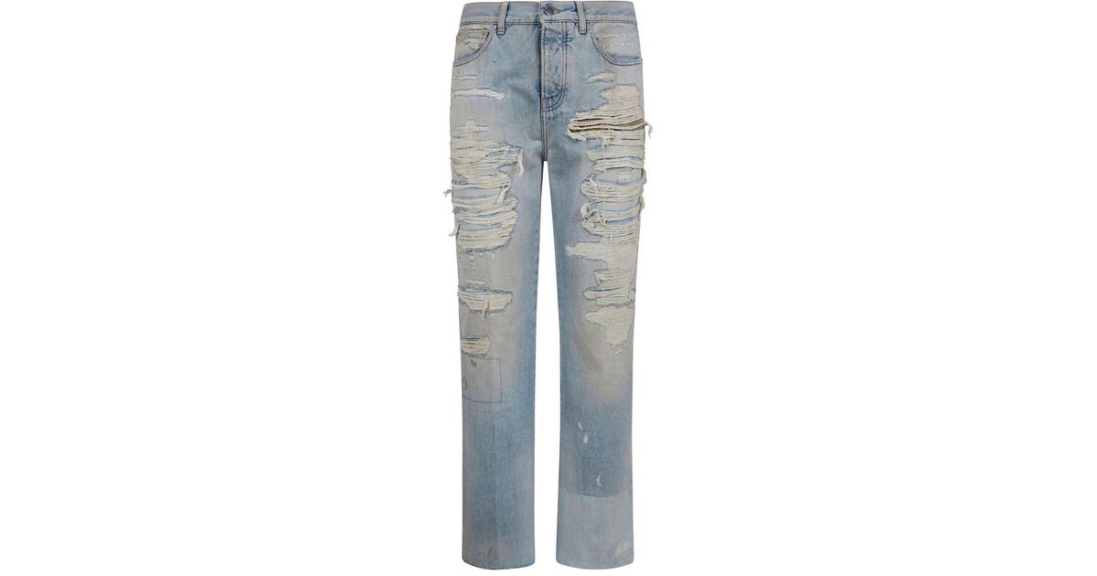 Amiri "Repaired" Boot Cut Jeans in Blue for Men | Lyst UK