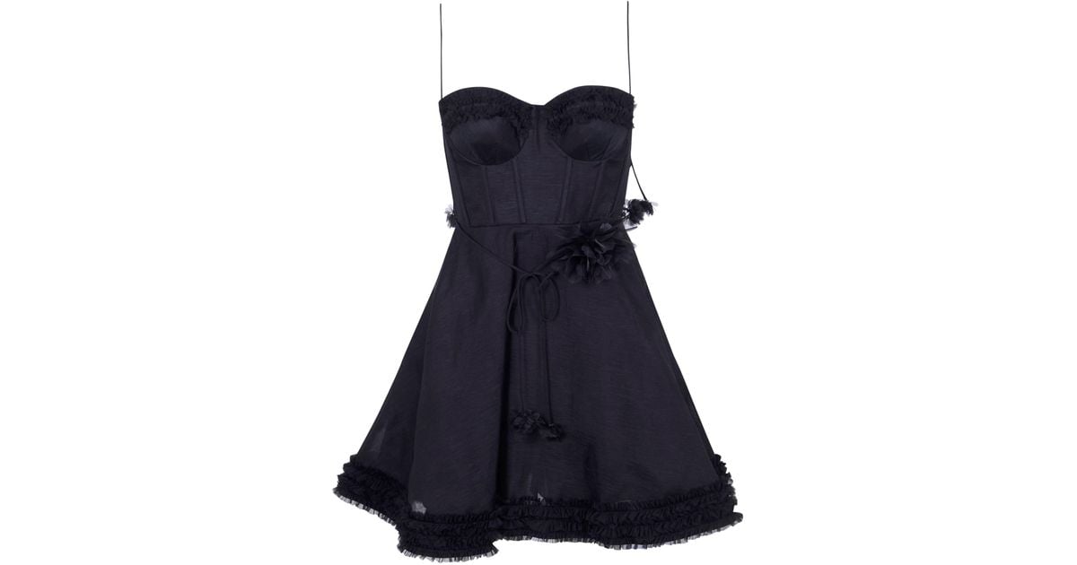 Zimmermann "Luna Ruffle" Mini Dress in Blue | Lyst