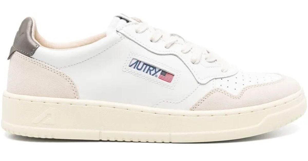 Autry "Medalist Low" Suede Sneakers in White for Men | Lyst UK