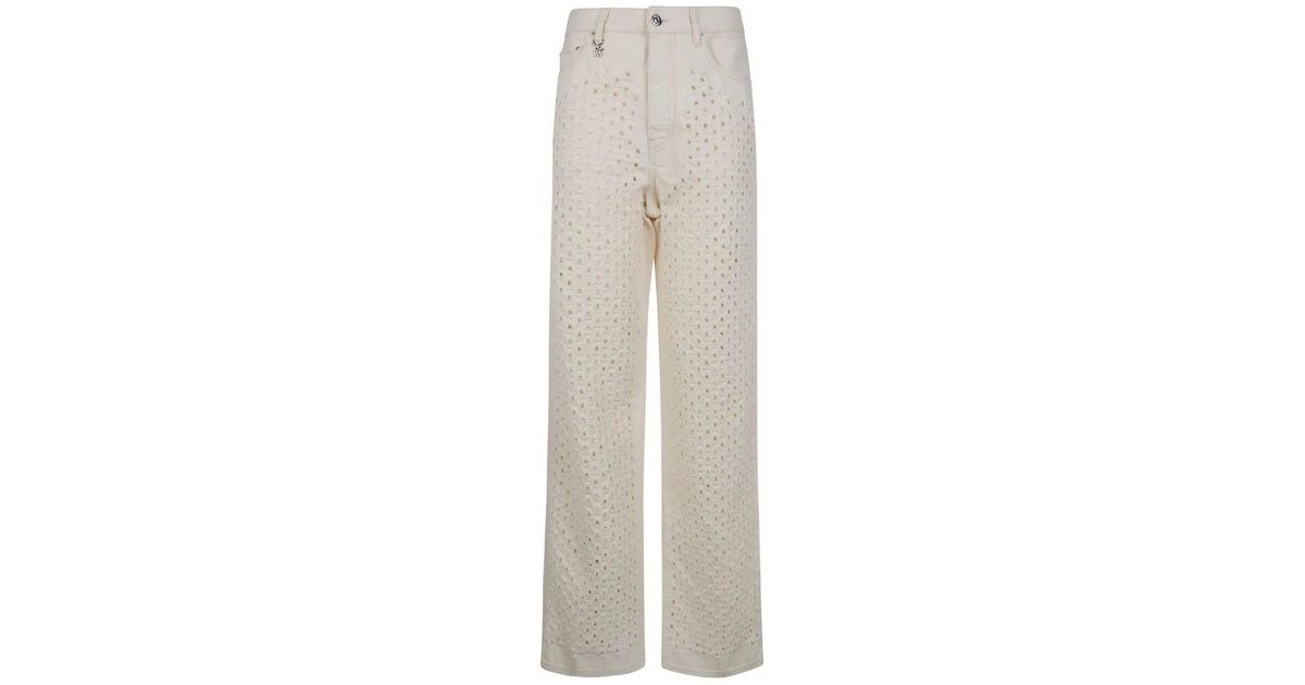 Amiri Boucle Denim Straight Jeans in White | Lyst UK