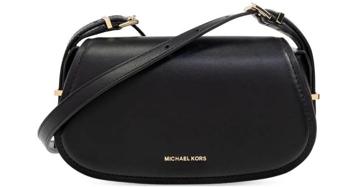MICHAEL Michael Kors Lydia Small Flat Crossbody in Black | Lyst