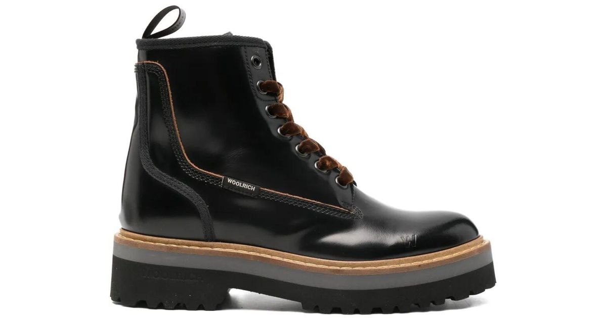 Woolrich Main Boots in Black | Lyst UK