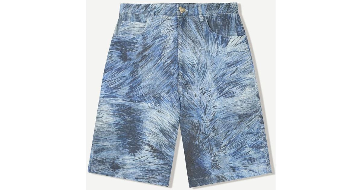 Bershka Ca7Riel & Paco Amoroso Print Bermuda Shorts in Blue | Lyst