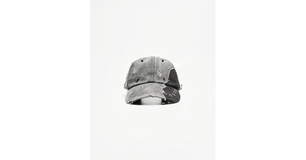 Bershka Piercing Cap With Eyelets in Gray for Men | Lyst