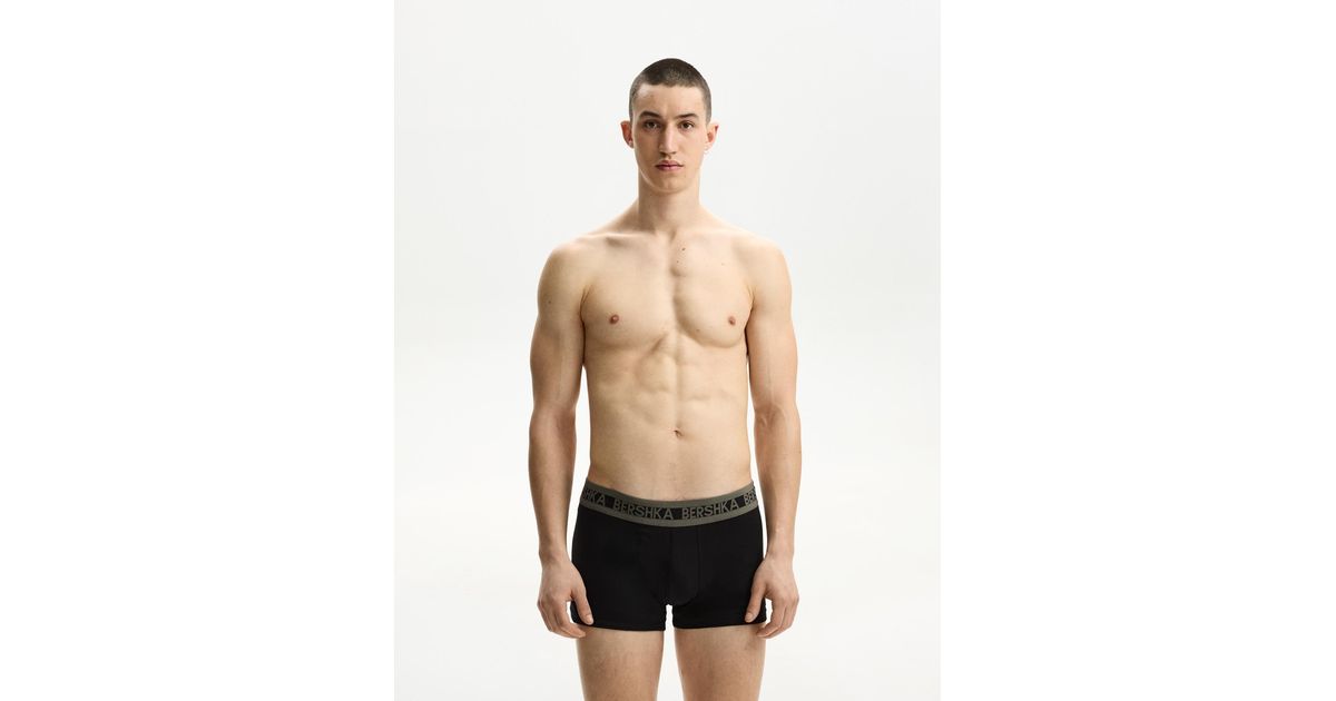 Bershka 3-Pack Of Boxers With Wide Waistband in Black for Men | Lyst