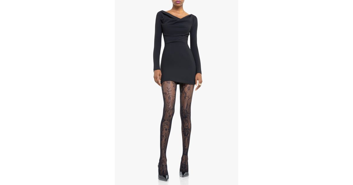 Black Halo Long Sleeve Jacqueline Micro Mini Dress in Blue | Lyst UK
