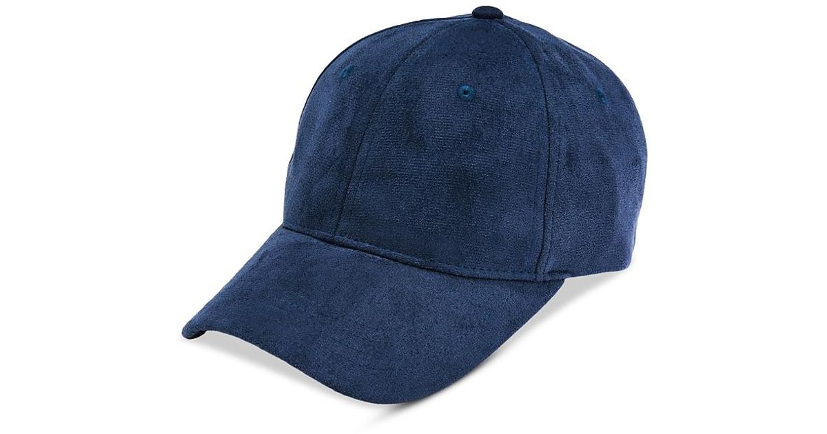 Aqua Faux Suede Baseball Cap in Blue | Lyst UK