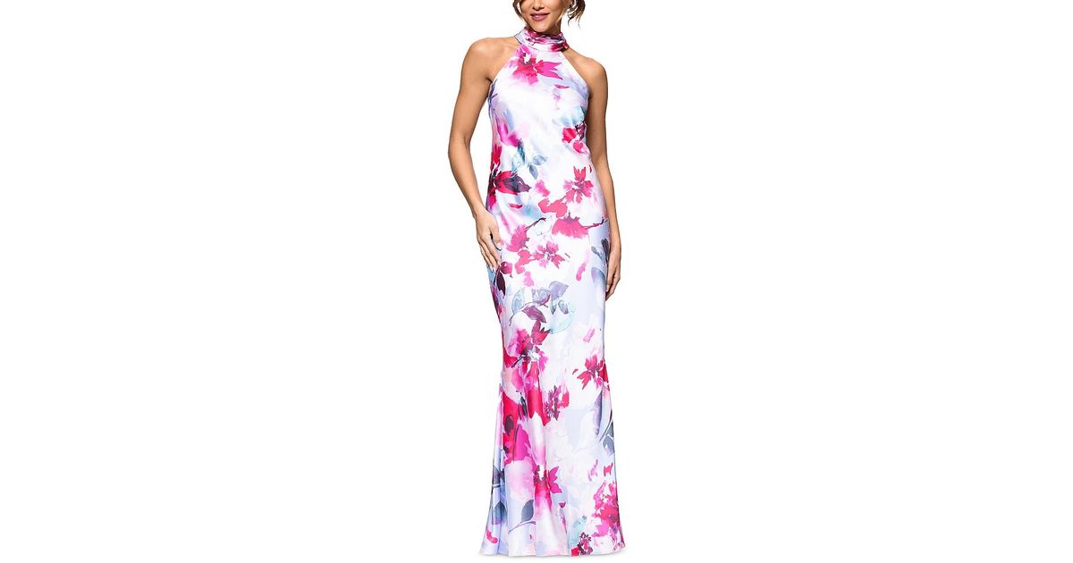 Aqua Floral Gown in Pink | Lyst