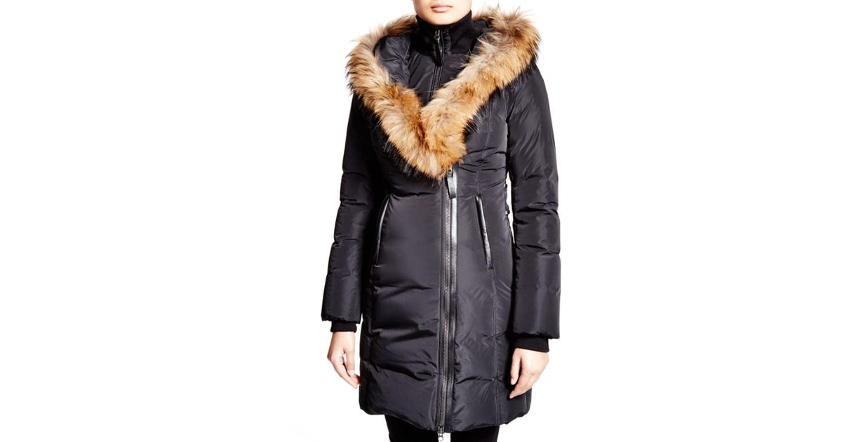 Mackage Kay Lavish Fur Trim Down Coat in Black | Lyst