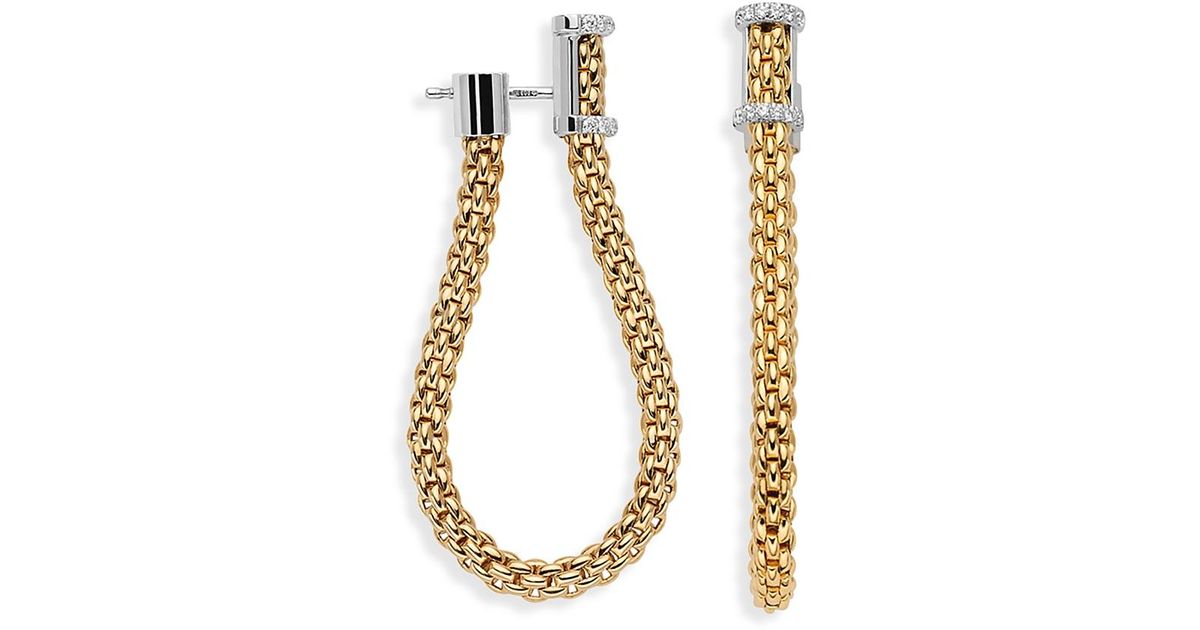 Fope 18K Prima Diamond Pave Rondelle Linked Chain Front To Back ...