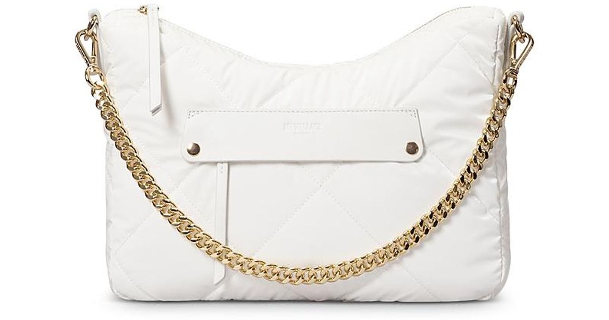 MZ Wallace Quilted Madison Uptown Crossbody in White | Lyst