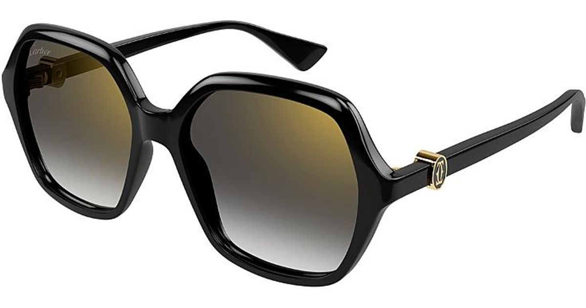 Cartier Double C Squared Sunglasses, 57Mm | Lyst