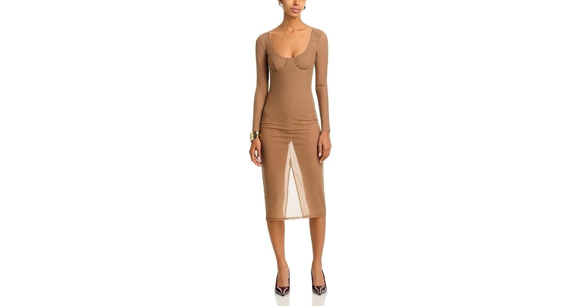 L'Agence Sorella Bodycon Dress in Natural | Lyst