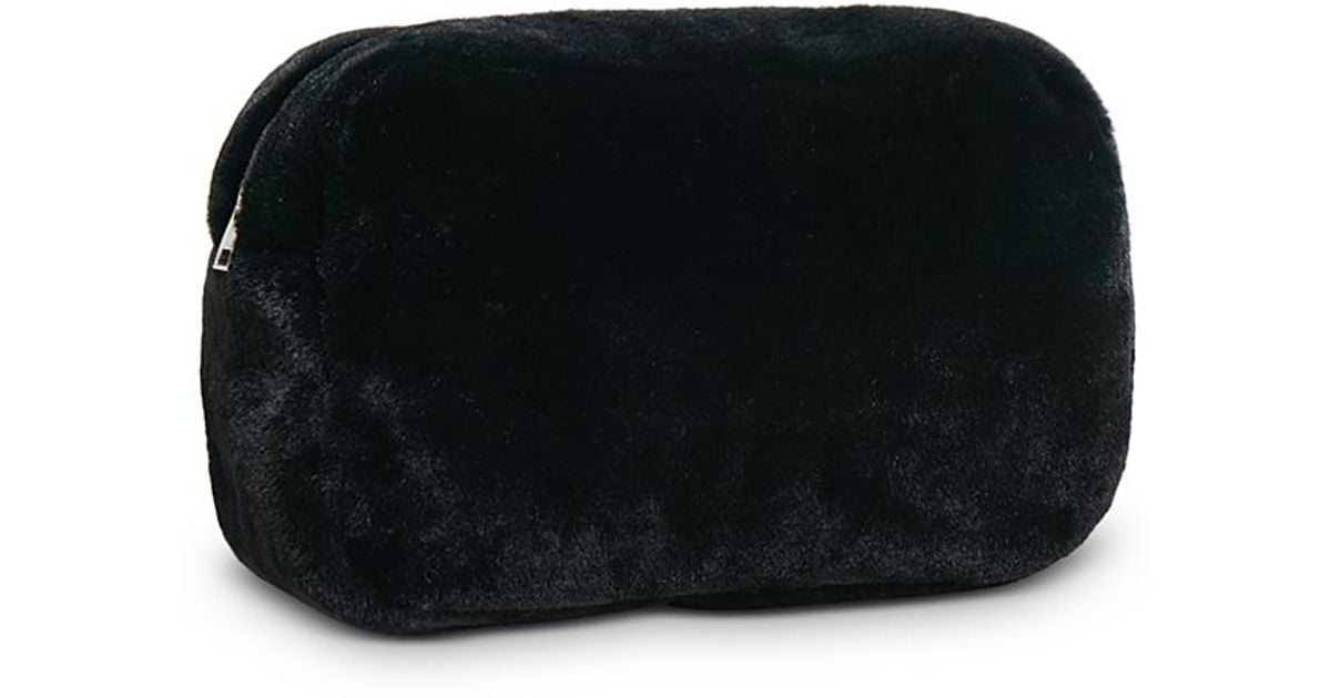 Apparis Noor Leopard Faux Fur Jumbo Pouch in Black | Lyst