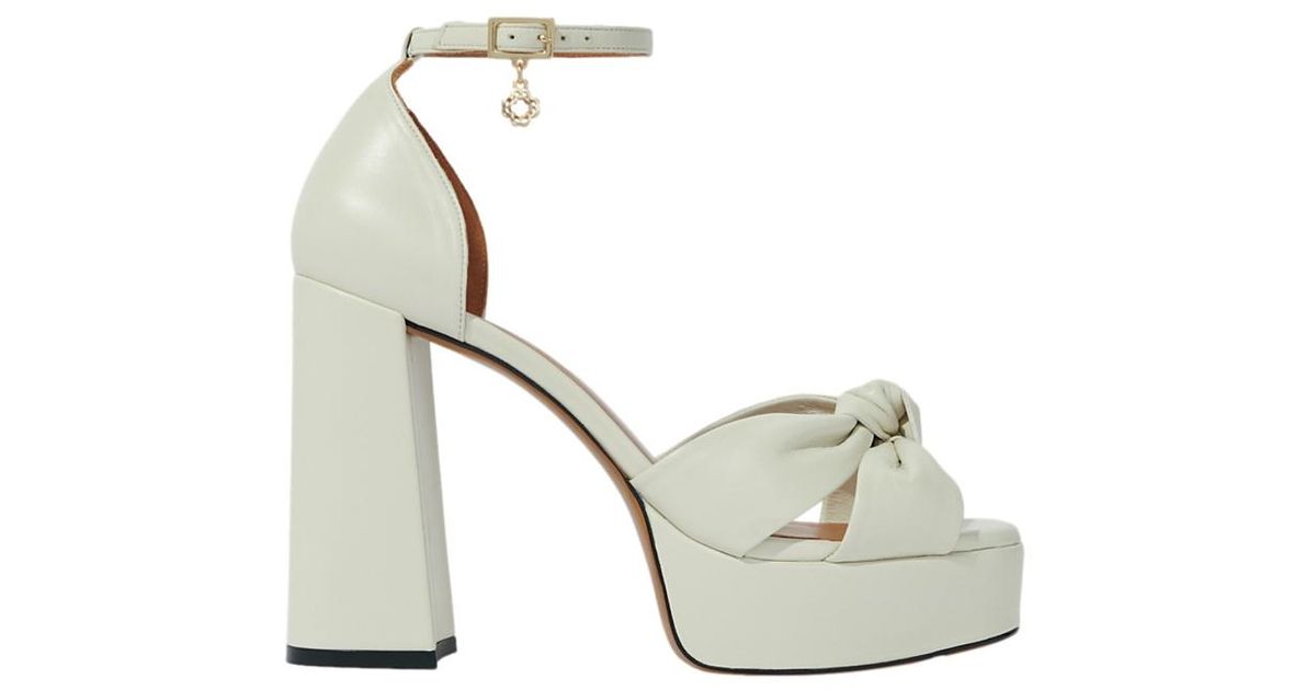 Maje Fraknot Strappy Platform High Heel Sandals in White | Lyst