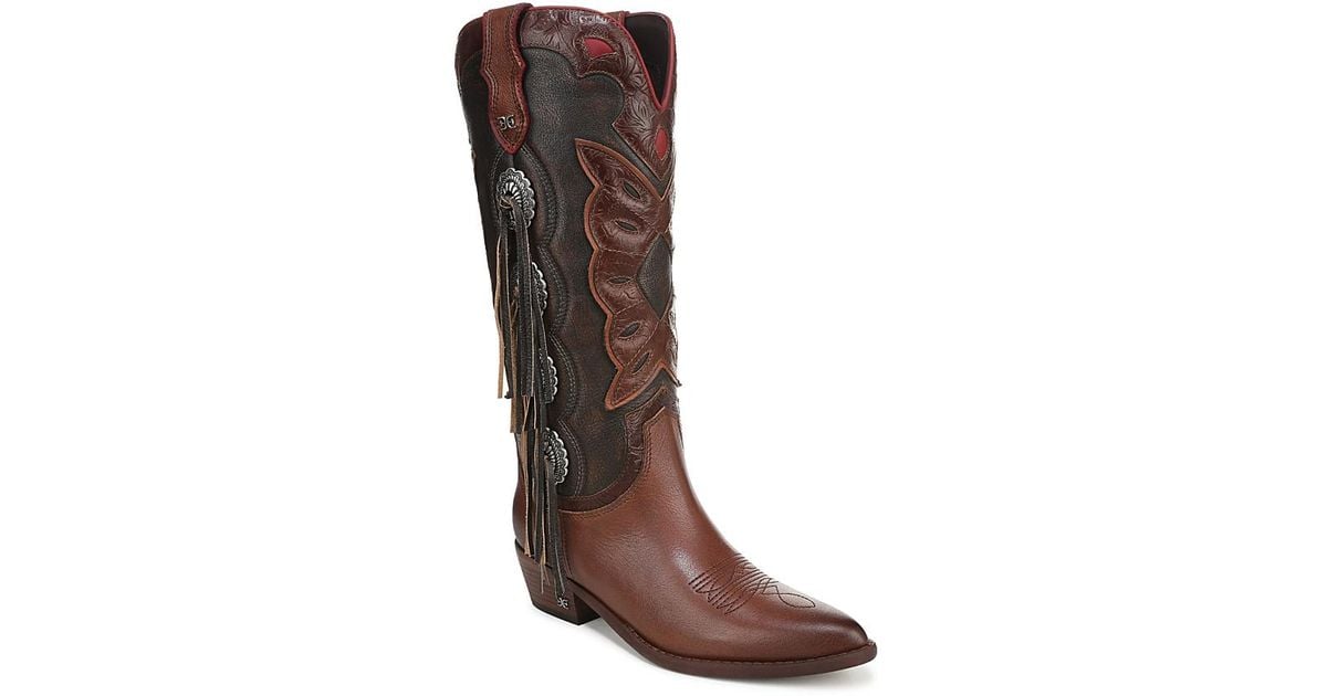 Sam Edelman Rhett Cowboy Boots in Brown | Lyst UK