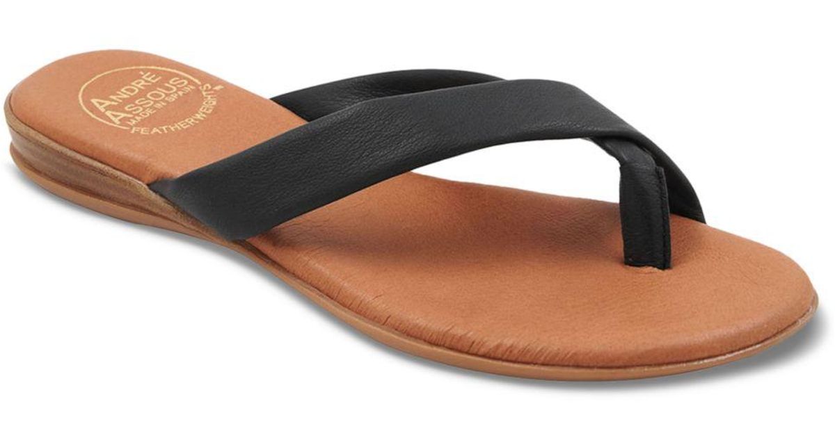Andre Assous Nadiya Thong Sandals In Brown Lyst