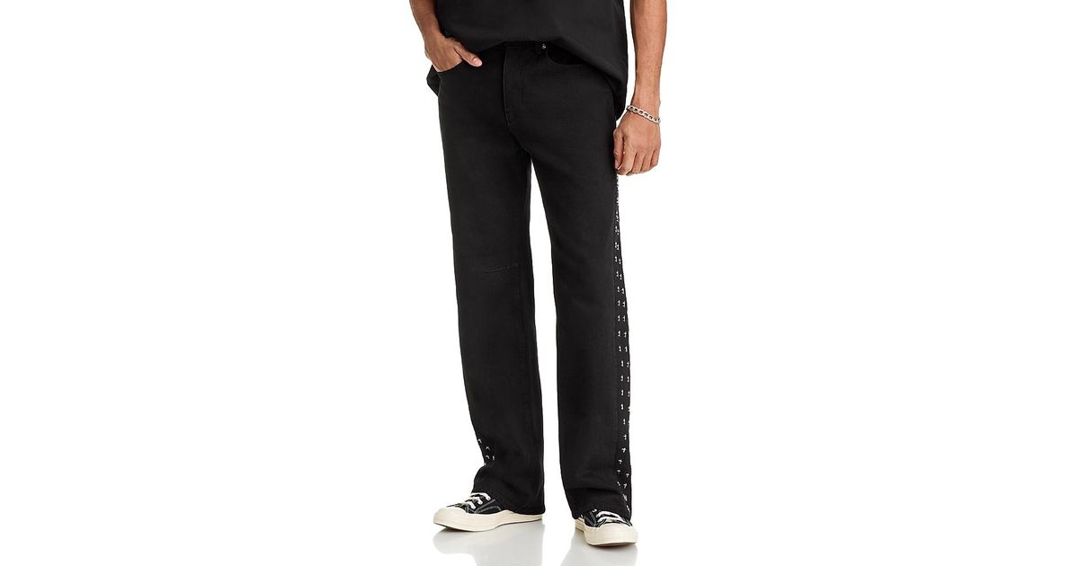 RTA Straight Fit Zed Cross Panel Jeans in Black for Men | Lyst
