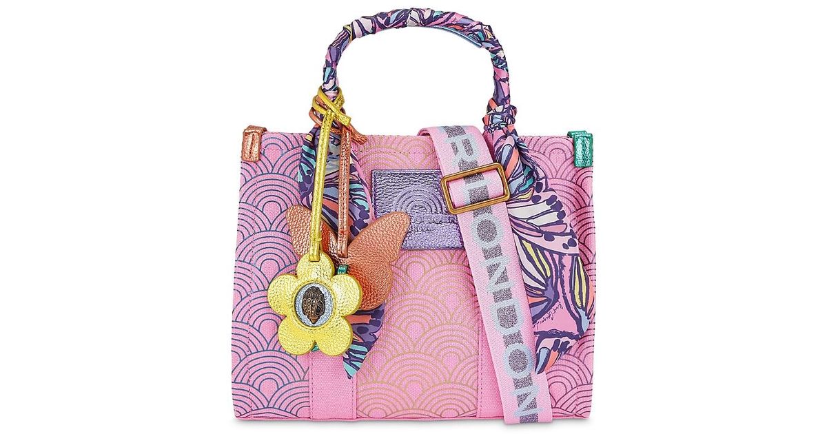 Kurt Geiger Southbank Small Canvas Tote in Purple | Lyst
