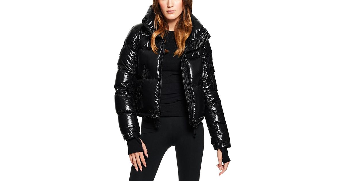 Sam. Freestyle Cropped Puffer Coat in Black | Lyst