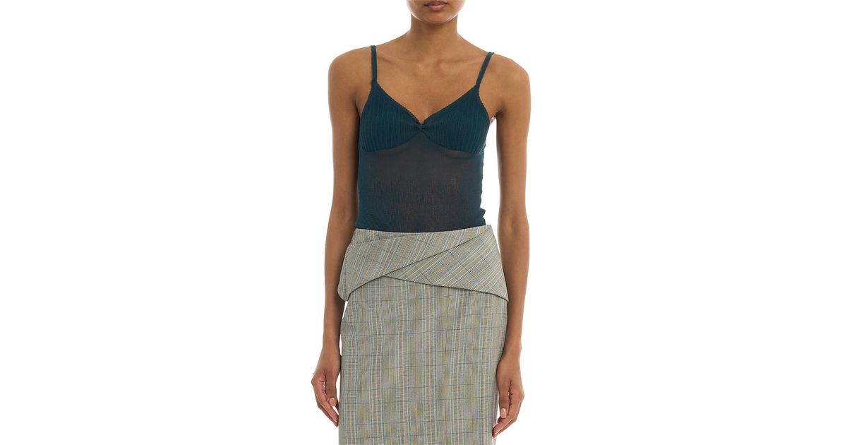 Victoria Beckham V Neck Camisole in Blue | Lyst UK