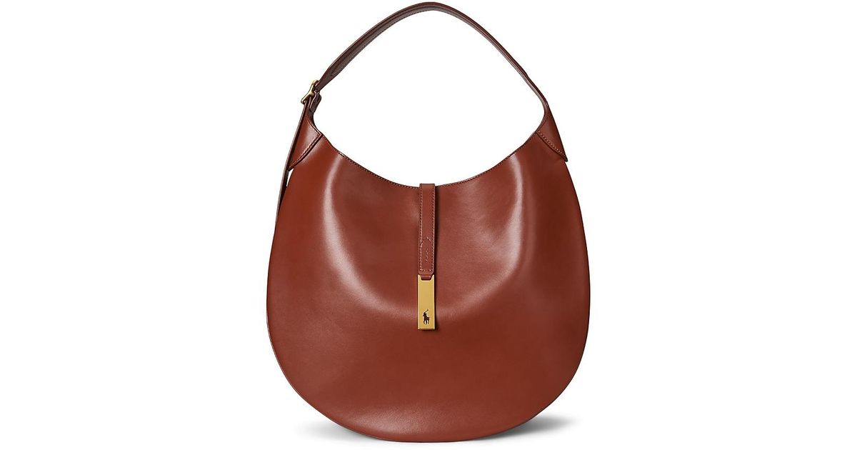 Polo Ralph Lauren Polo Id Large Hobo Shoulder Bag in Brown | Lyst