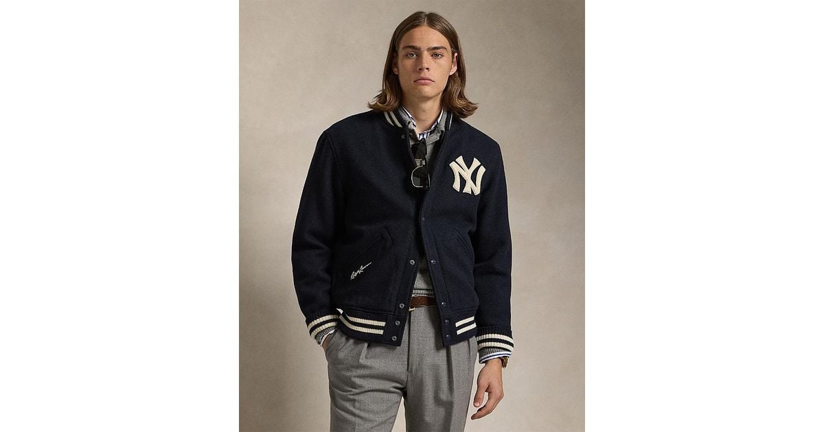 Polo Ralph Lauren Ny Yankees Jacket in Black for Men | Lyst