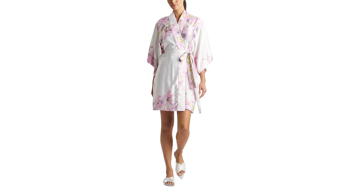 Natori Sumi E Wrap Robe in White | Lyst