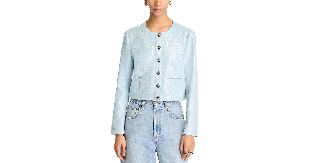 10 Crosby Derek Lam Penny Sequin Jacket in Blue | Lyst
