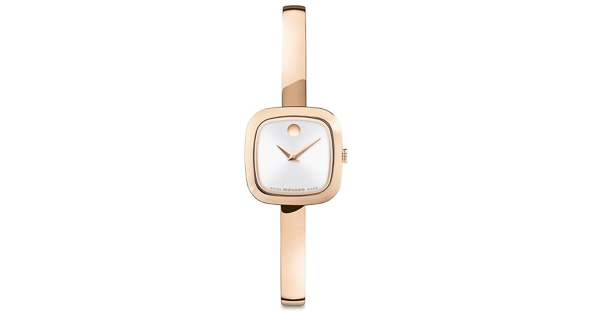 Movado Museum Bangle Bracelet Watch, 22Mm X 22Mm in White for Men | Lyst UK