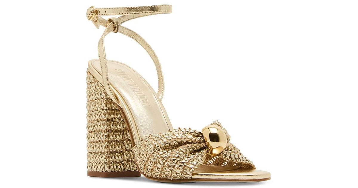 Steve Madden Cheyla Embellished Sandals in Metallic | Lyst