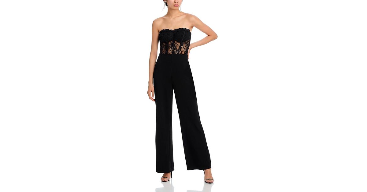 Aqua Bustier Jumpsuit in Black | Lyst