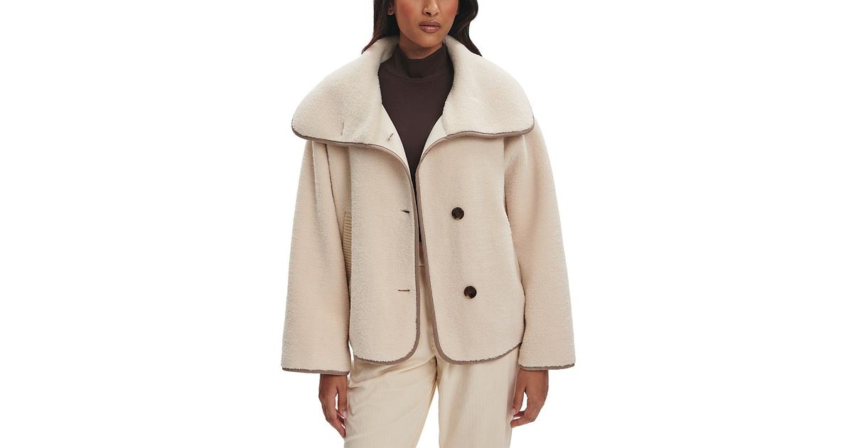 Varley Romane Boxy Sherpa Jacket in Natural | Lyst