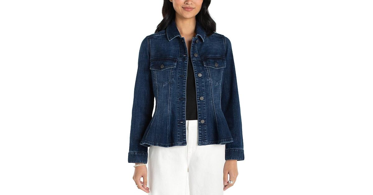 Liverpool Los Angeles Fit And Flare Trucker Delacey Jacket in Blue | Lyst
