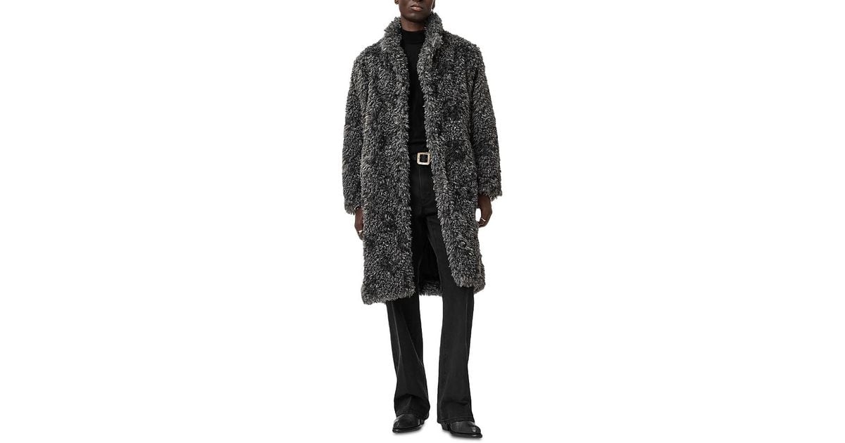 John Varvatos Ace Faux Fur Coat in Black for Men | Lyst