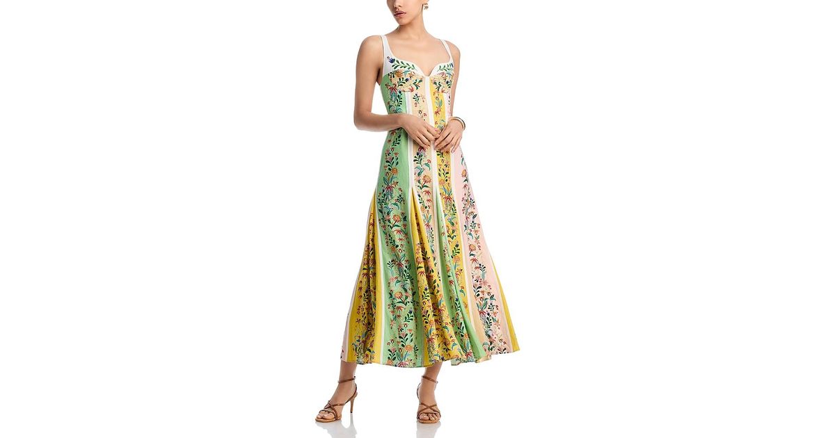 FARM Rio Floral Striped Dress in Green | Lyst