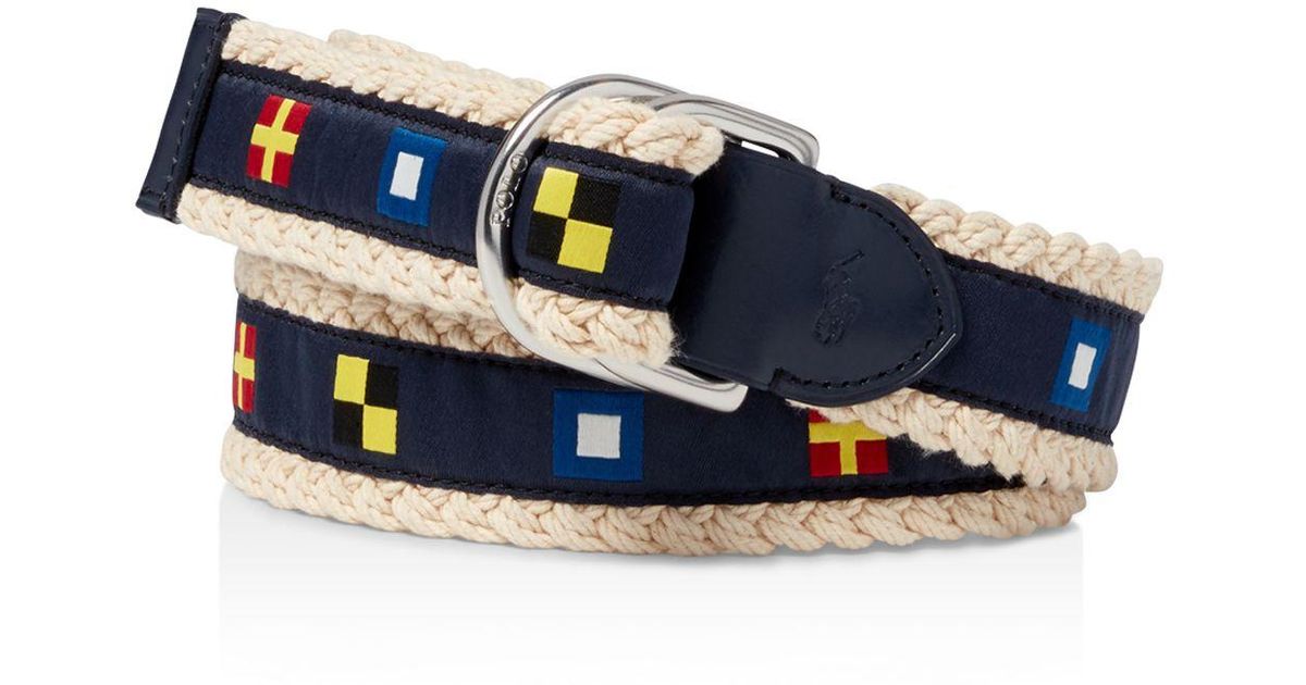 Polo Ralph Lauren Cotton Nautical Braided Rope Belt in Blue for Men - Lyst
