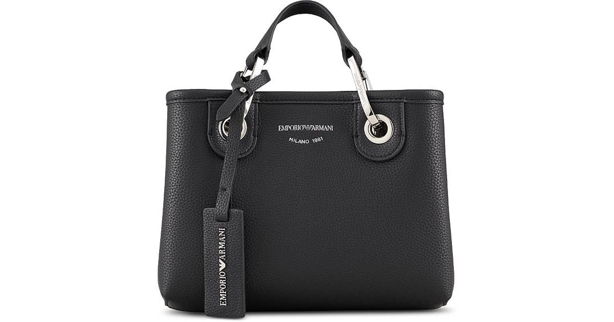 Emporio Armani Myea Deer Print Mini Tote in Black | Lyst