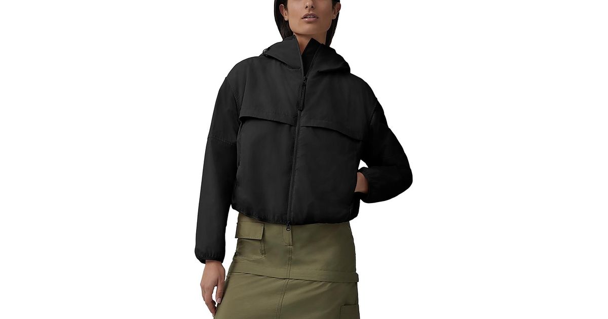 Canada Goose Label Sinclair Hooded Cropped Jacket in Black | Lyst UK