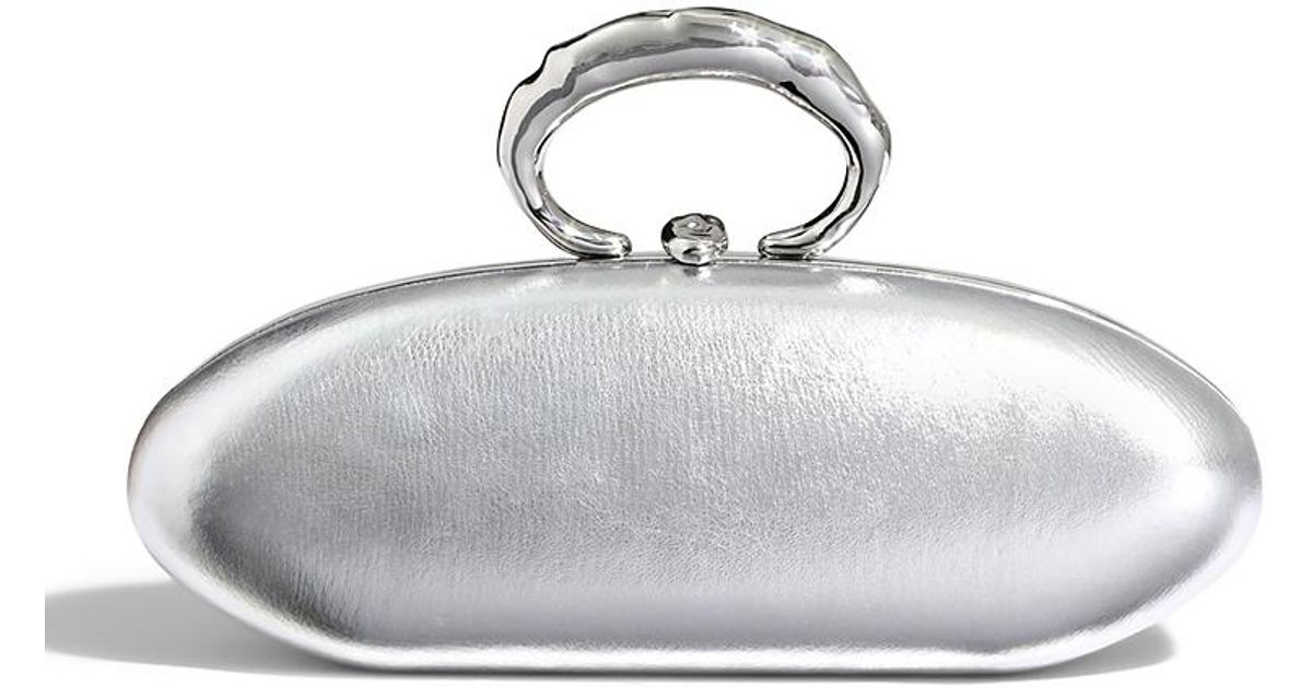 Alexis Molten Bullet Clutch in White | Lyst
