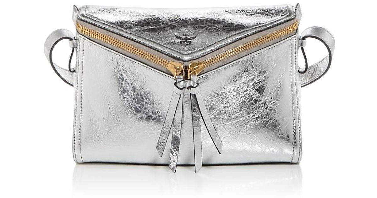 MCM Diamant 3D Leather Shoulder Bag in Gray | Lyst