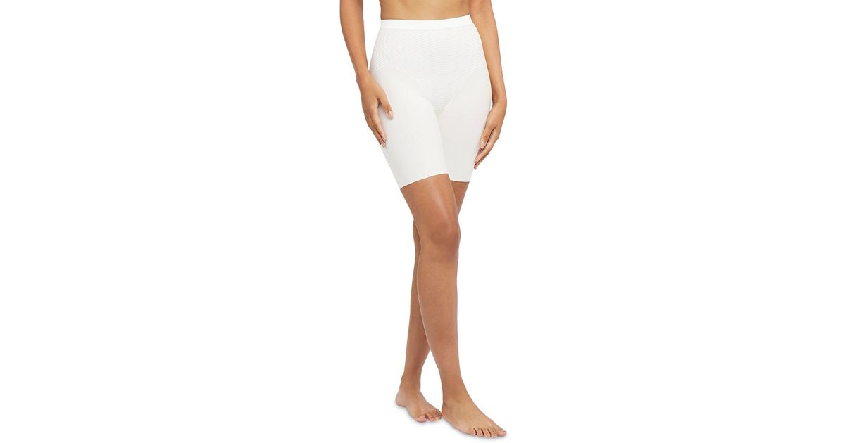 Spanx Shape Mid Thigh Shorts in White | Lyst UK