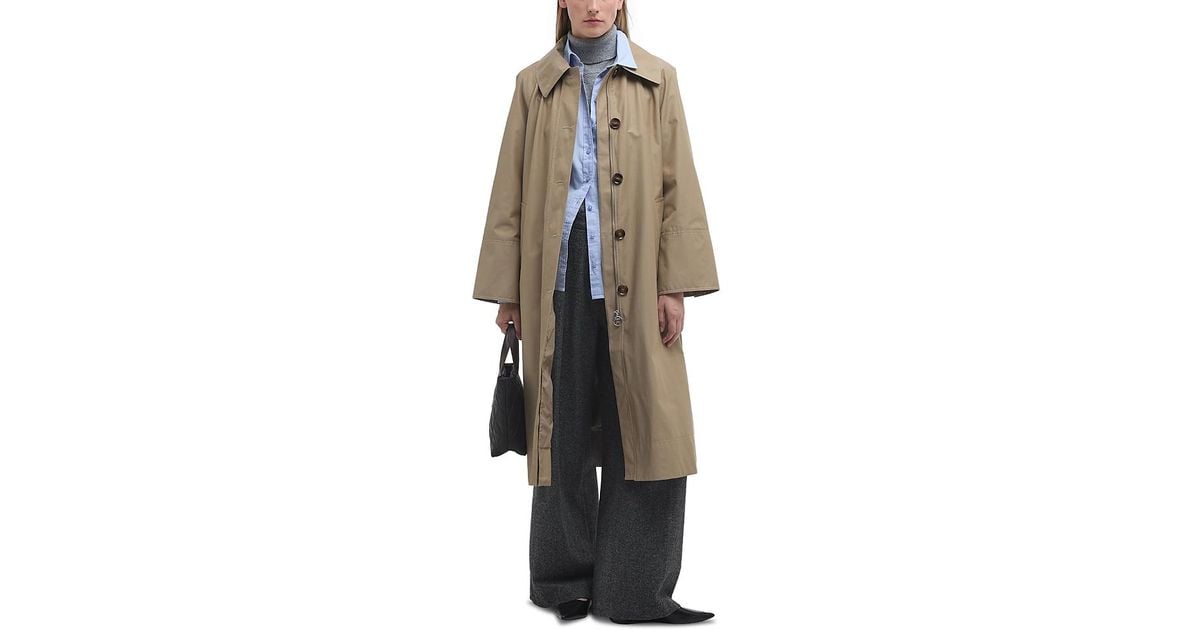 Barbour Beatrix Oversized Long Jacket in White | Lyst