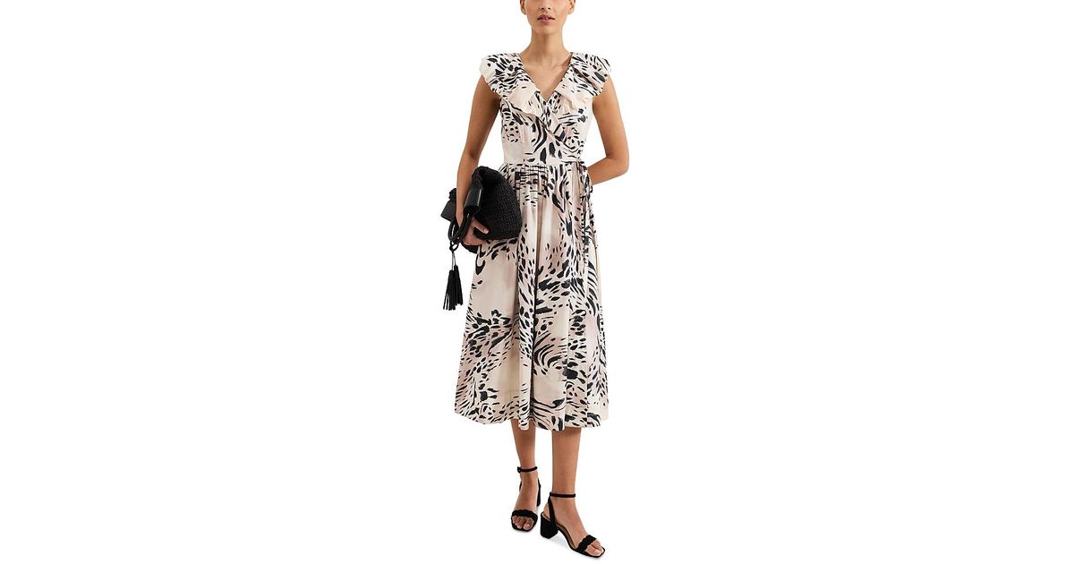 Phase Eight Trix Leopard Wrap Dress in White | Lyst UK