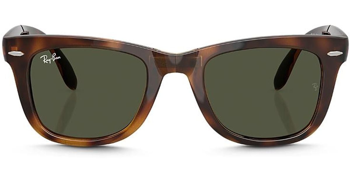 Ray-Ban Square Sunglasses, 50Mm in Green | Lyst