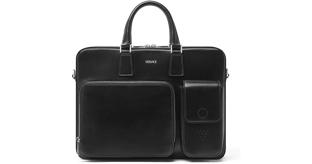 Versace Cargo Briefcase in Black for Men | Lyst